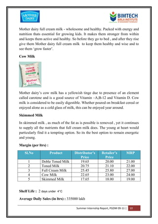 Fmcg mother dairy | PDF
