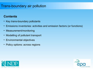Transboundary Air Pollution - Research Gaps and Needs: a brief overview ...