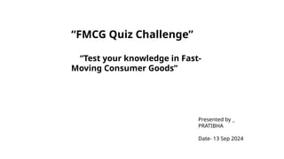 Presentation on FMCG Industrial sectors | PPTX
