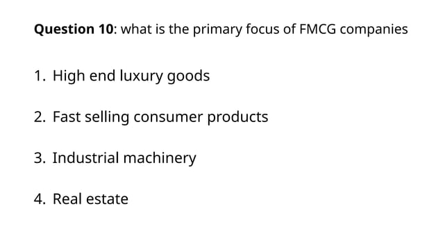Presentation on FMCG Industrial sectors | PPT
