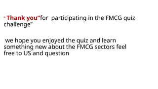 Presentation on FMCG Industrial sectors | PPTX