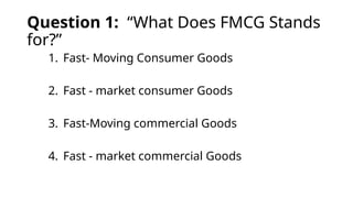 Presentation on FMCG Industrial sectors | PPTX