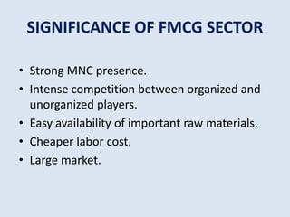 Fmcg sector in india | PPTX