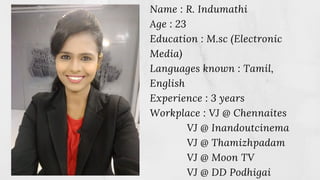 FEMALE EMCEE INDHUMATHI | PDF