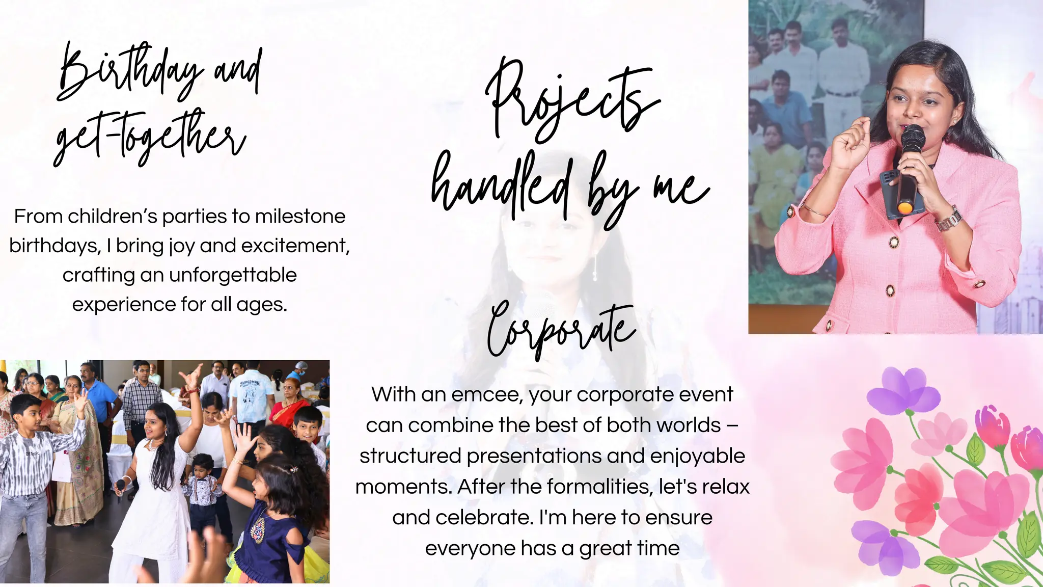 Female Emcee Kavya Shree from Bangalore for Birthday and Corporate ...
