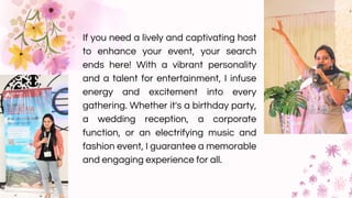 Female Emcee Kavya Shree from Bangalore for Birthday and Corporate ...