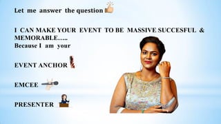 Female Emcee Meenu from Chennai for Birthday and Corporate Event | PPT