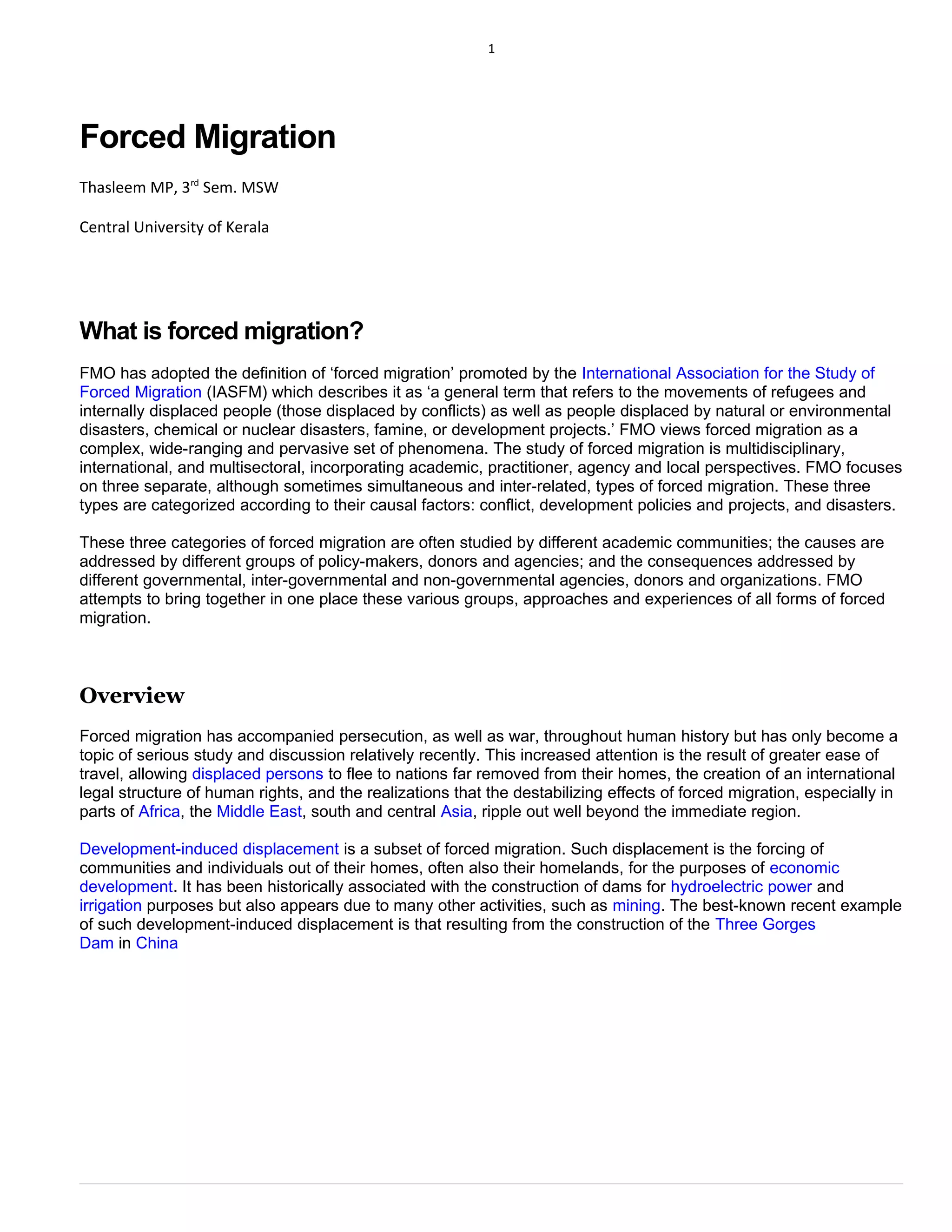 forced migration | PDF