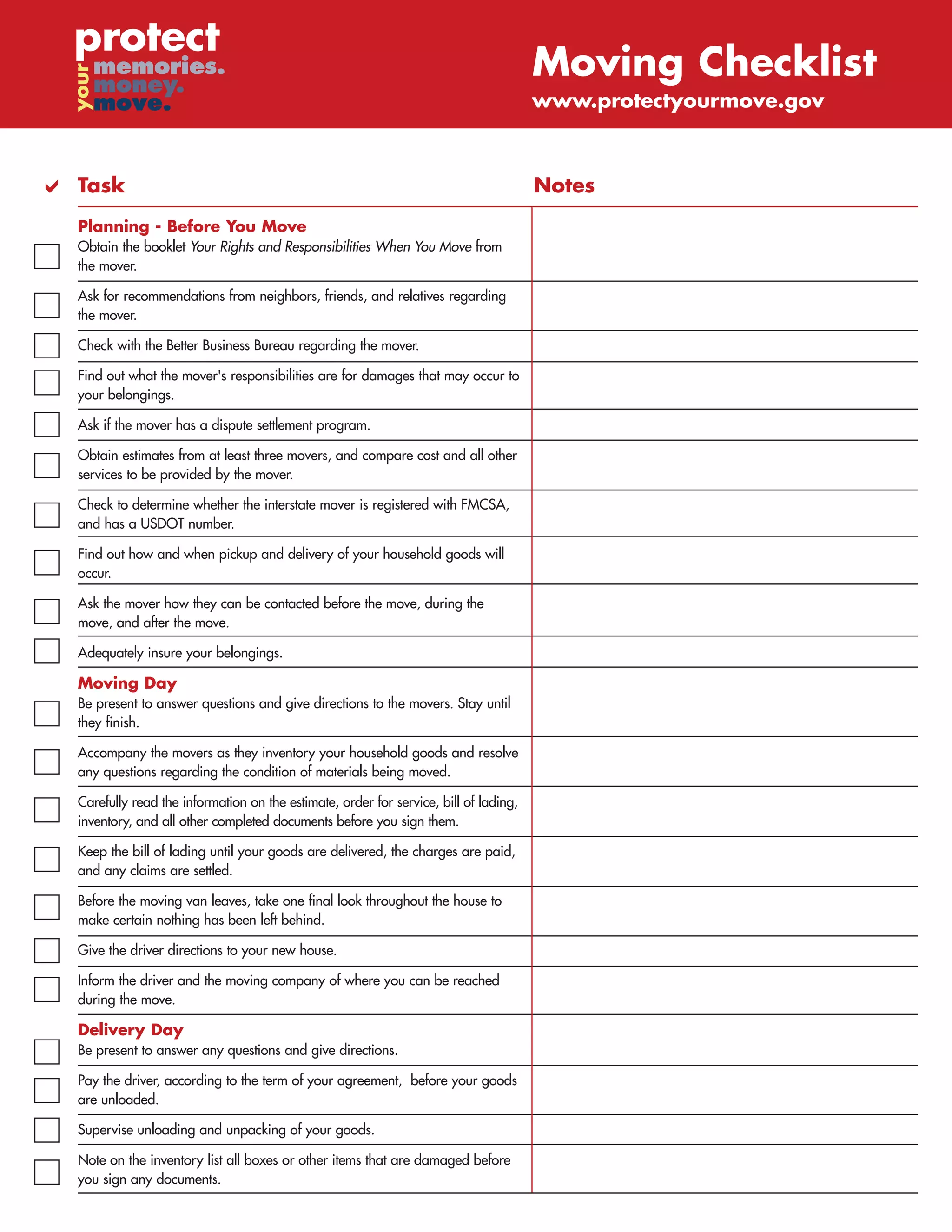 Moving Checklist | PDF