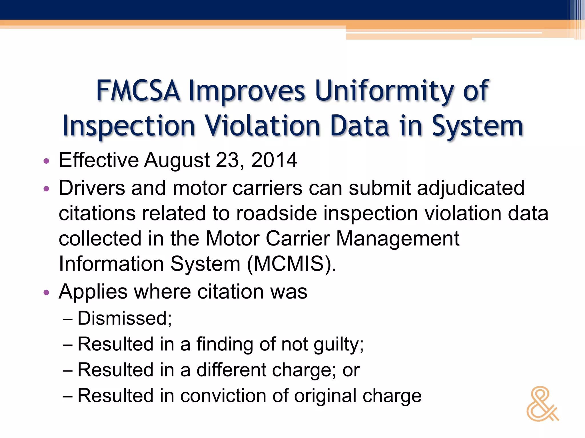 FMCSA DataQ Challenges-FTA-Blitch | PDF