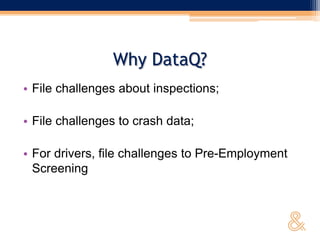 FMCSA DataQ Challenges-FTA-Blitch | PPT