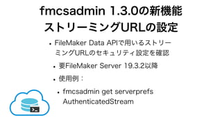 fmcsadmin 1.3.0の新機能 | PDF