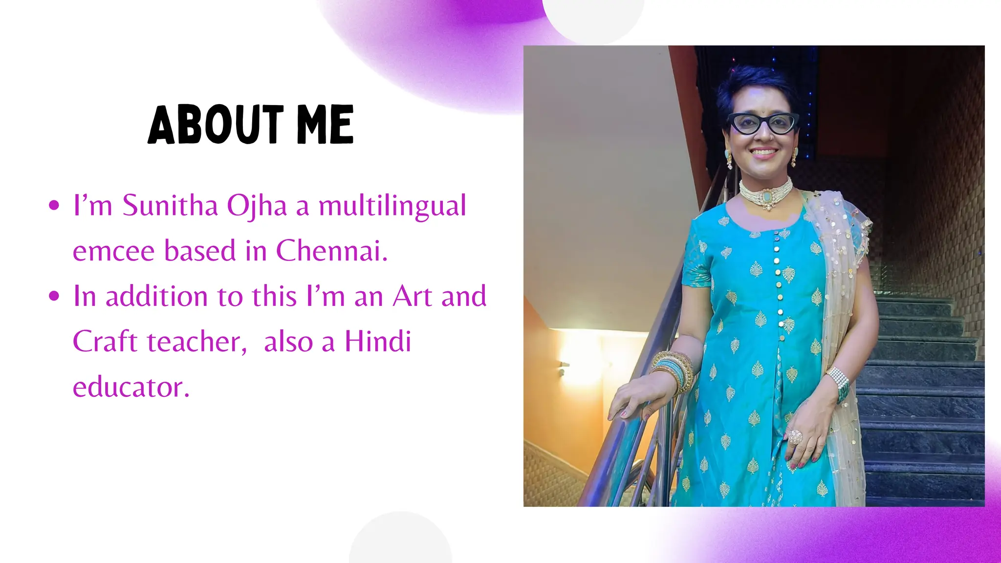 Female Emcee Sunitha Ojha from Chennai for Birthday and Corporate Events | PDF