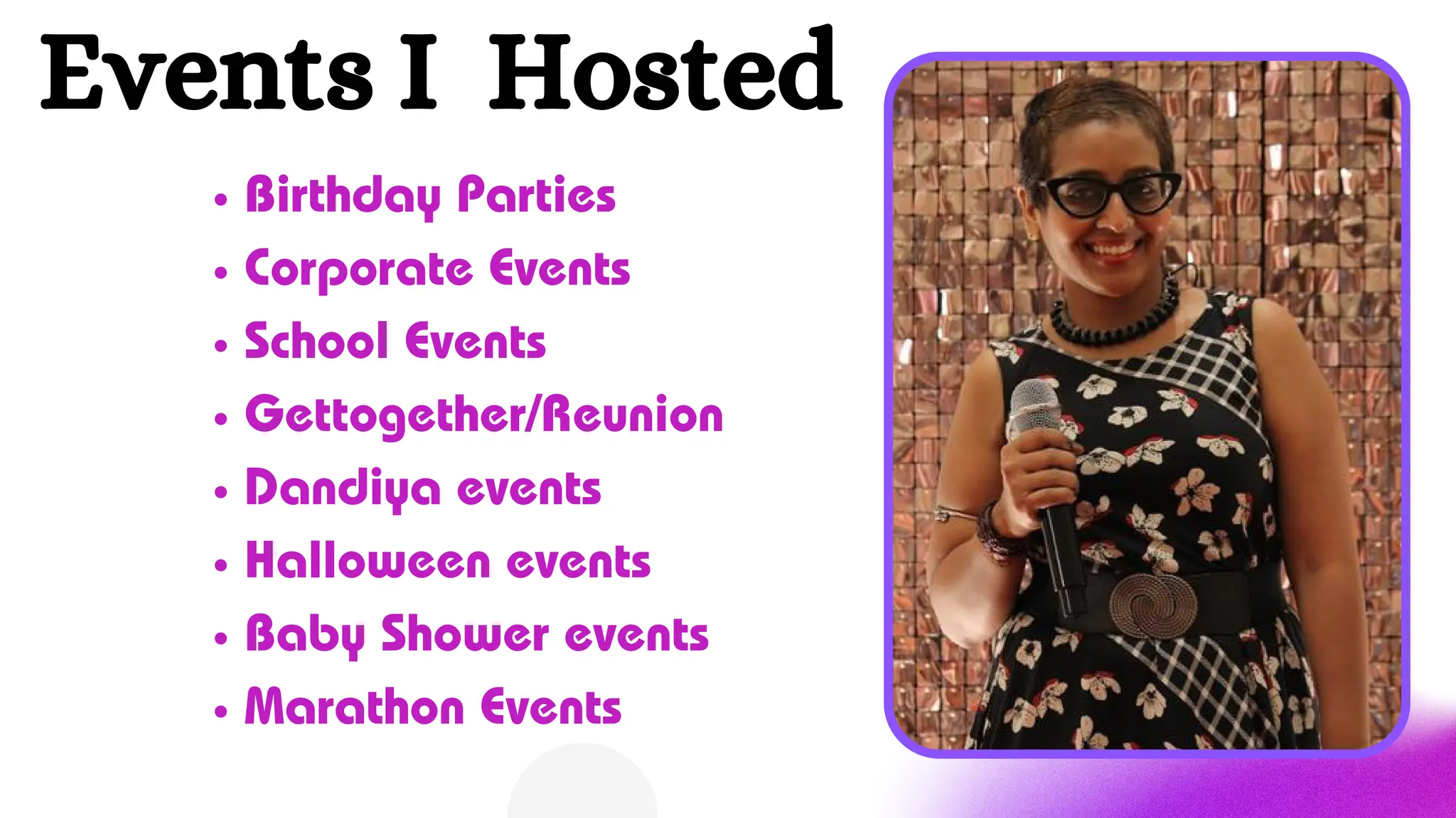 Female Emcee Sunitha Ojha from Chennai for Birthday and Corporate Events | PDF