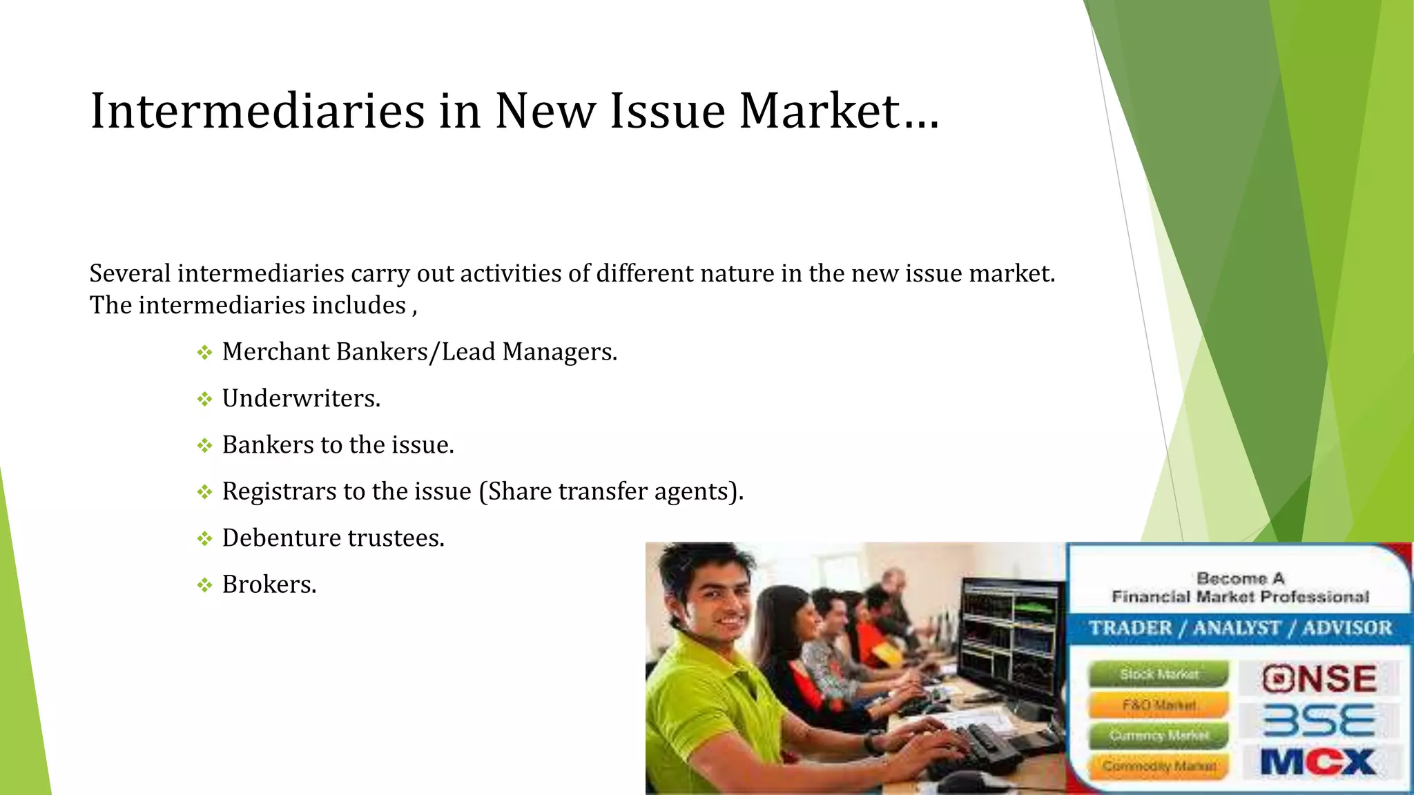 “INTERMEDIARIES IN NEW ISSUE MARKET” | PPTX