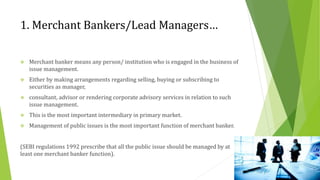“INTERMEDIARIES IN NEW ISSUE MARKET” | PPTX