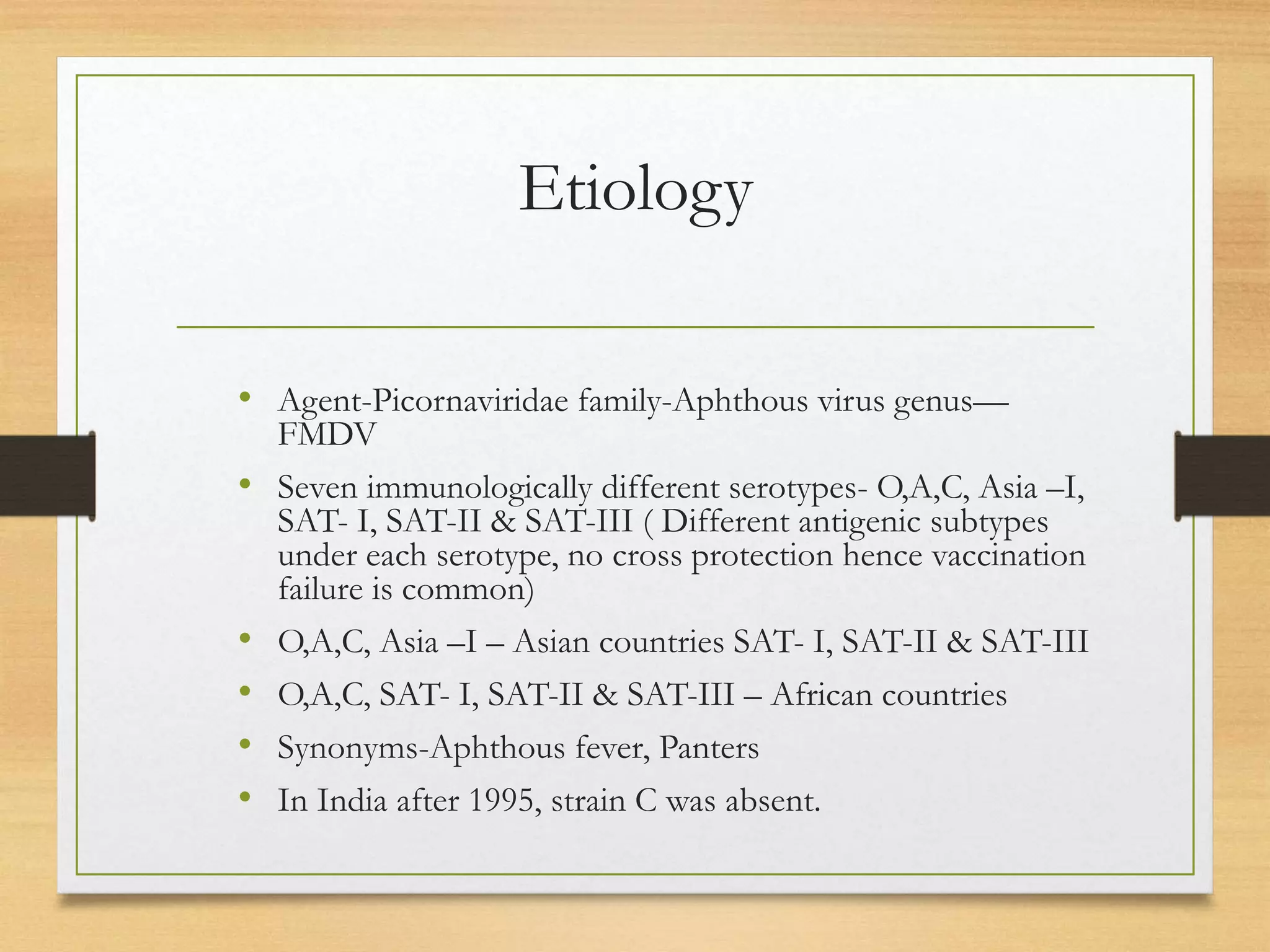 Foot and Mouth Disease | PPTX