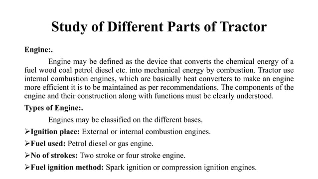 Different Parts of Tractor | PPTX