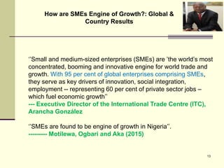 ’Unlocking Real Sector Development: SMEs as Agent of Growth and ...
