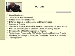 ’Unlocking Real Sector Development: SMEs as Agent of Growth and ...