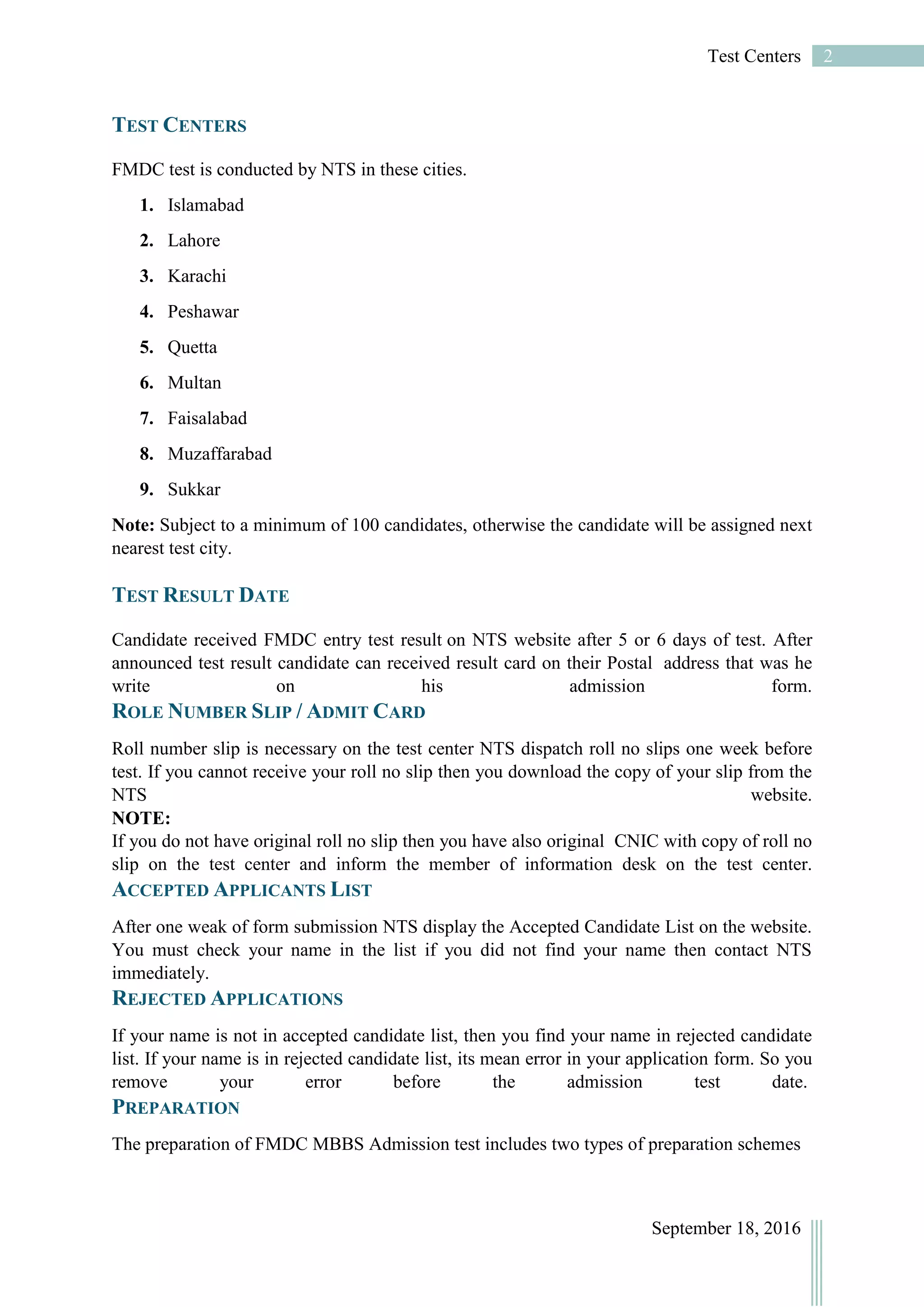 Test Preparation for FMDC_2016 | PDF