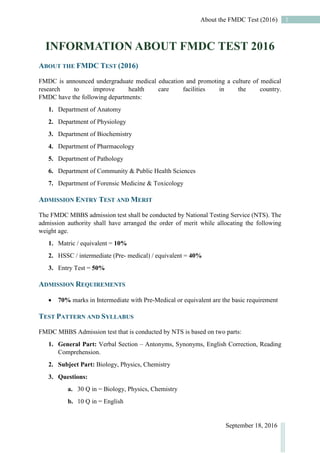 Test Preparation for FMDC_2016 | PDF