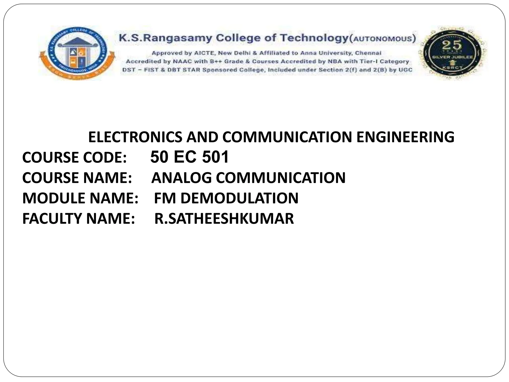 FM Demodulation analog communication types of demodulation | PPT