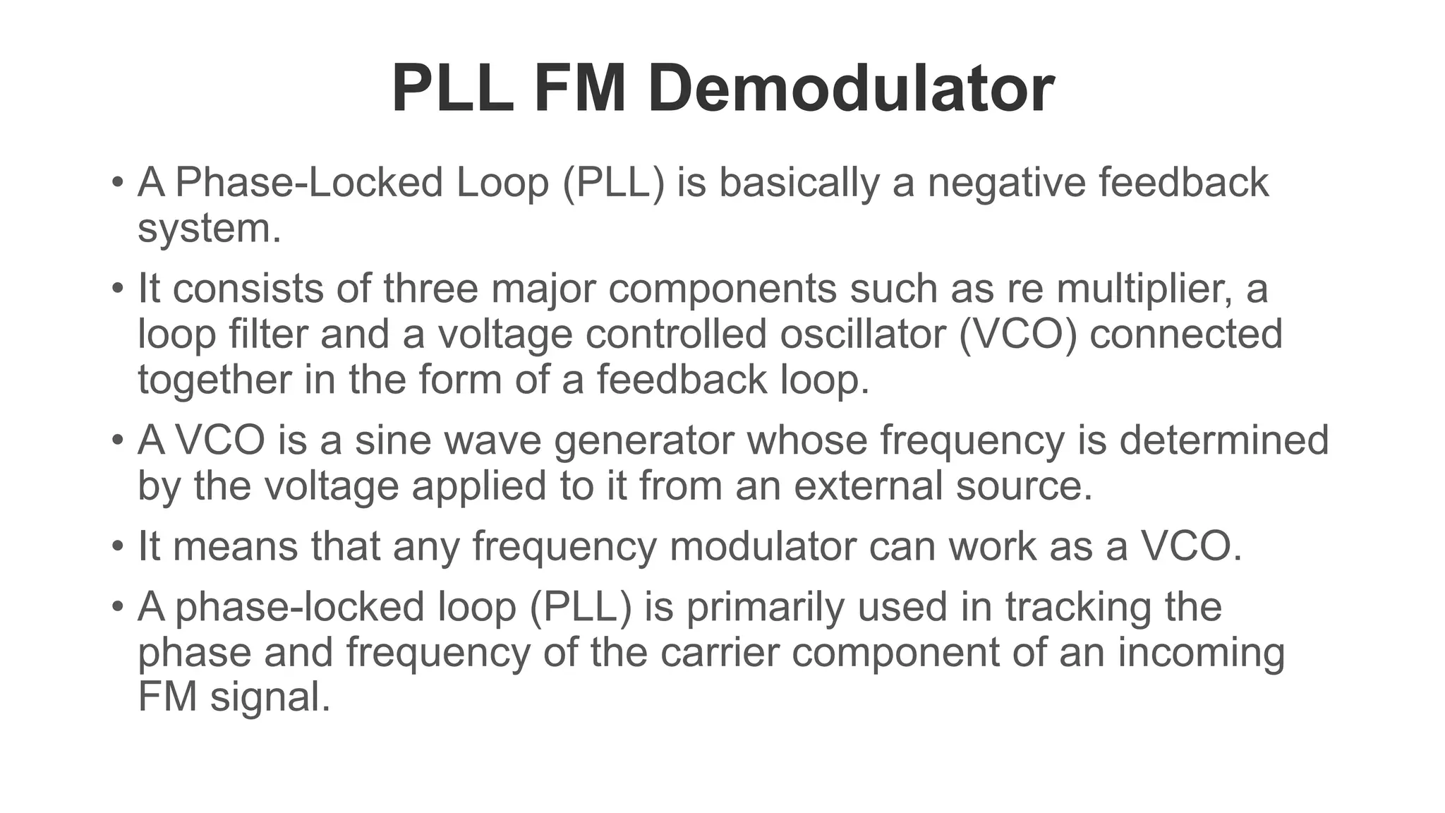 FM demodulation using PLL | PPTX