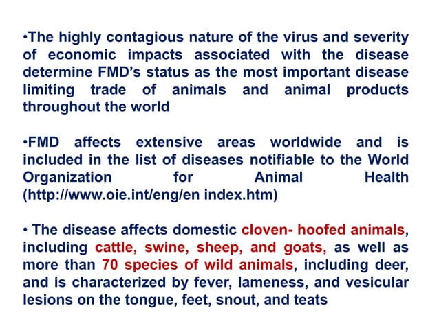 FMD final.ppt | Infectious Diseases | Diseases and Conditions