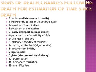 Fme4 forensic thanatology3(scientific study of death) | PPT