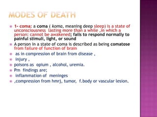 Fme4 forensic thanatology3(scientific study of death) | PPT
