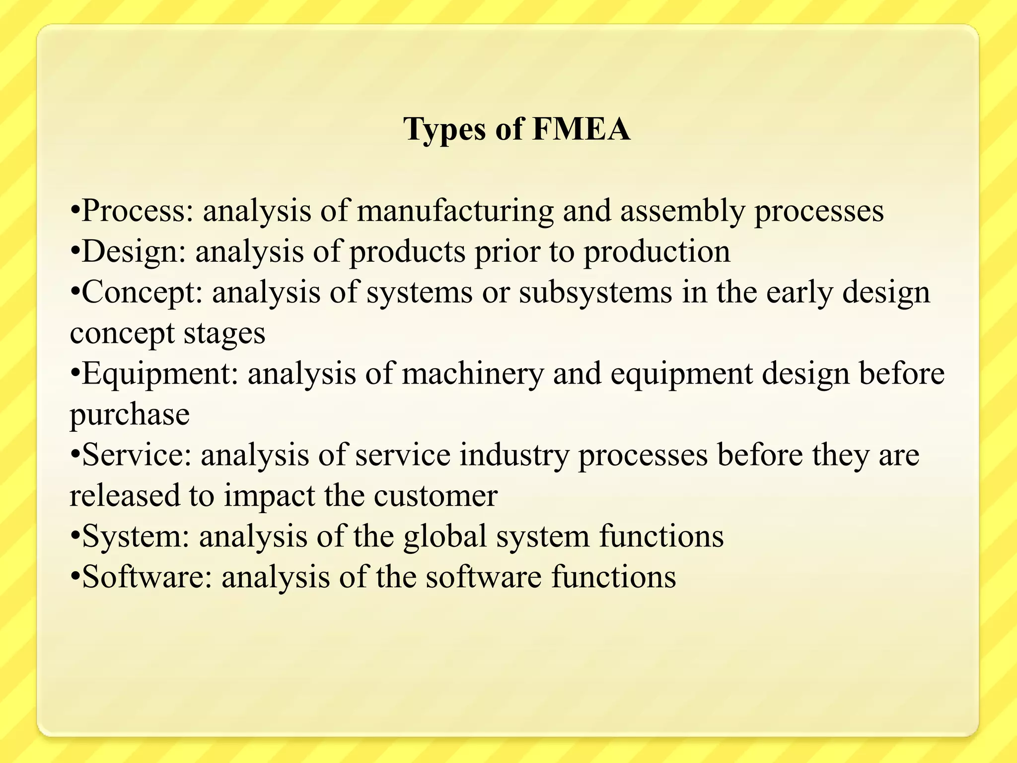 FAILURE MODE EFFECT ANALYSIS | PPTX