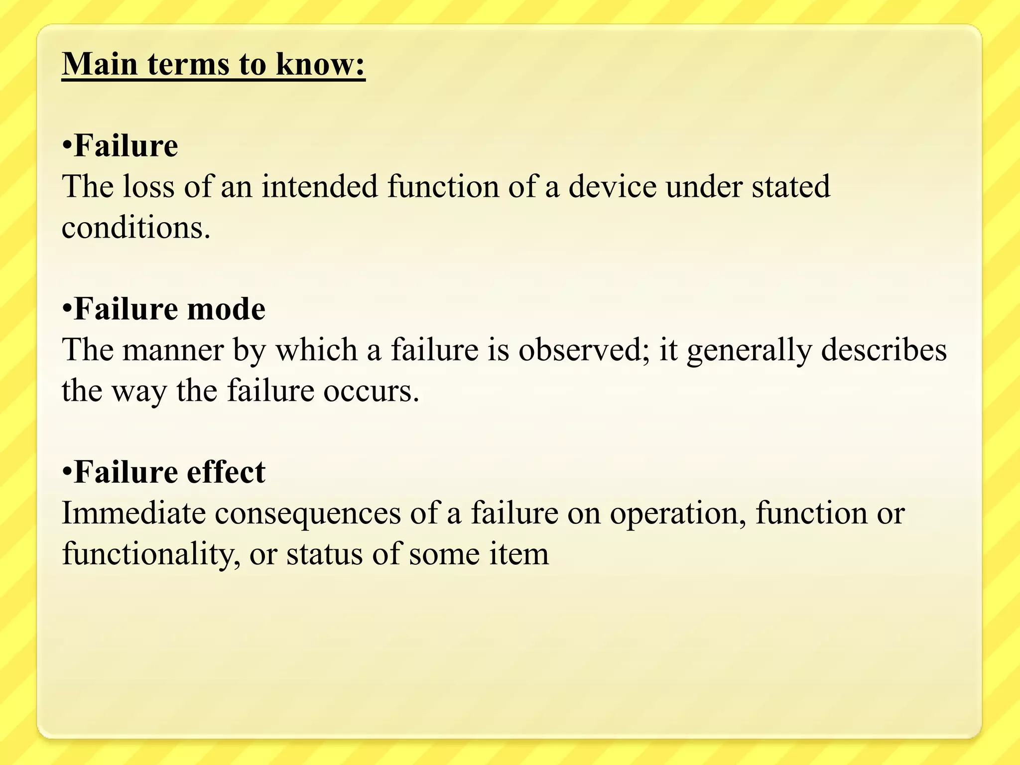 FAILURE MODE EFFECT ANALYSIS | PPTX