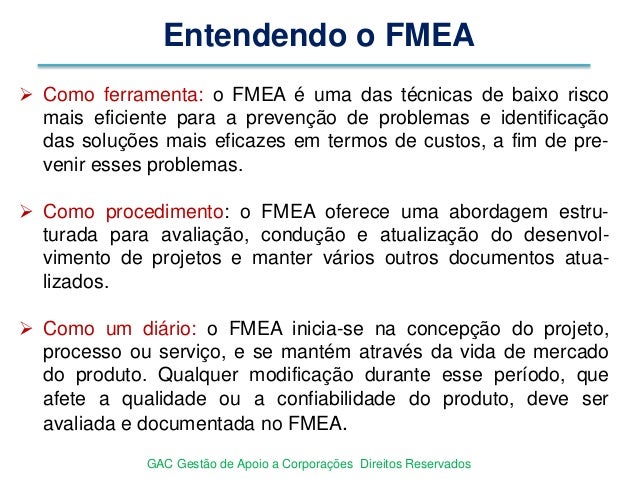 Curso FMEA Análise dos Modos de Falha e Seus Efeitos - 4ª Edição