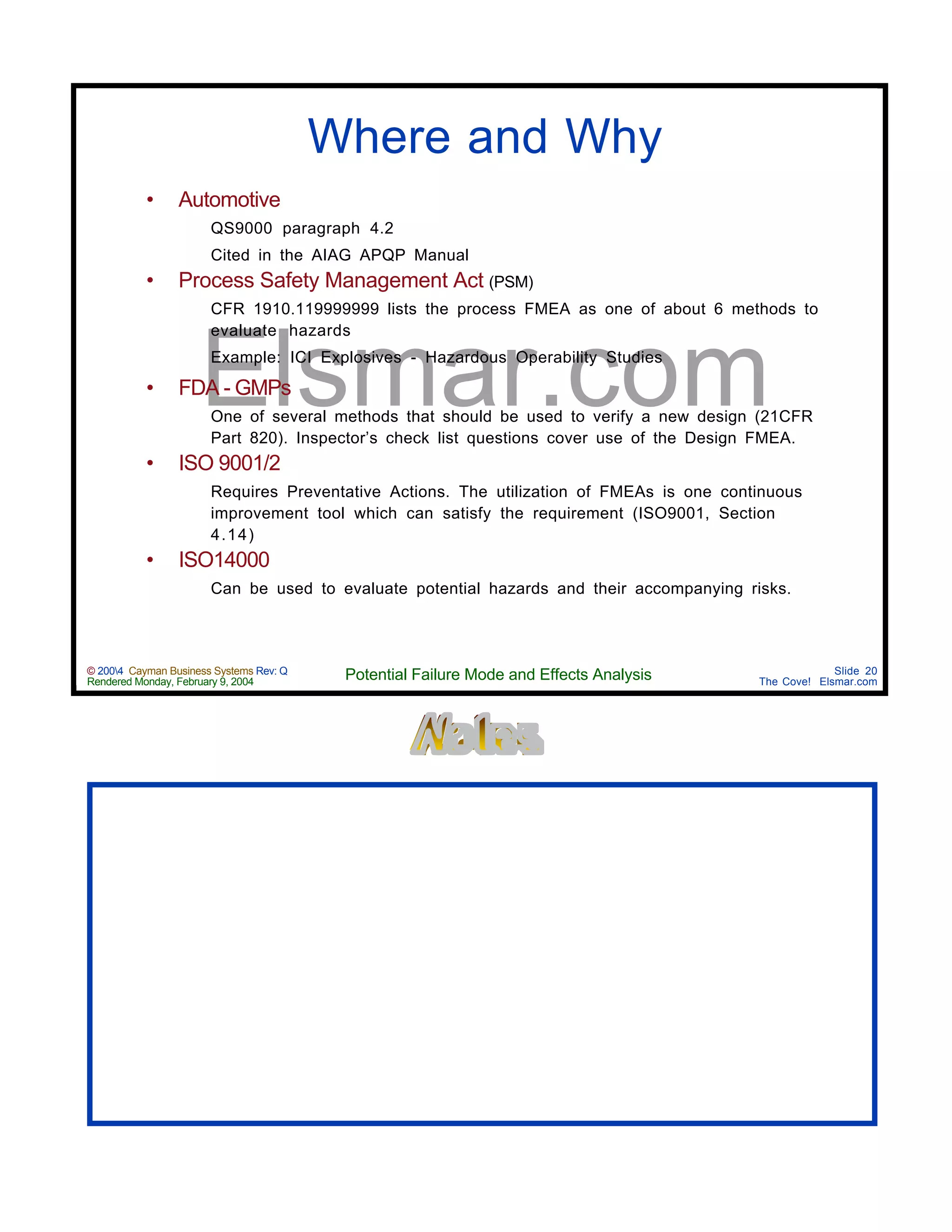 Design & Process FMEA Manual | PDF