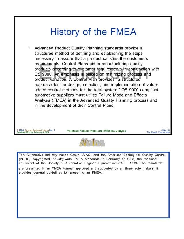 Design & Process FMEA Manual | PDF