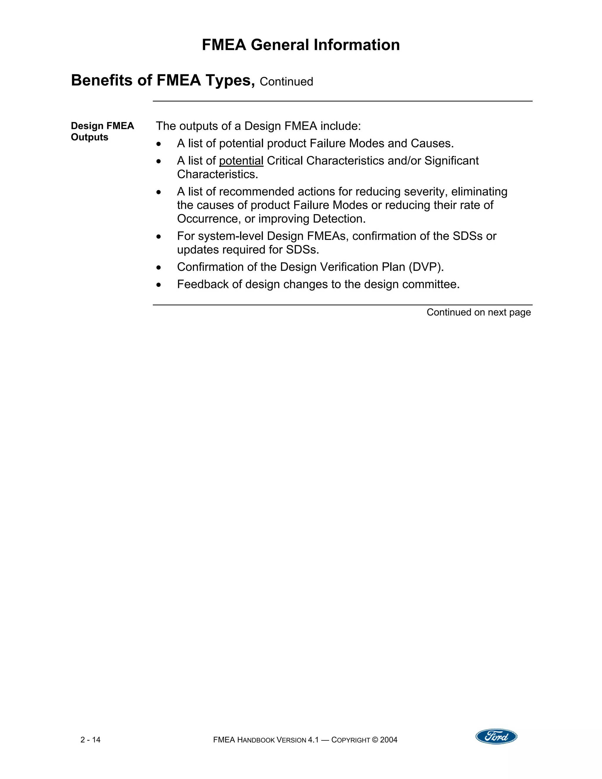 Fmea Handbook V4.1[1][1] | PDF