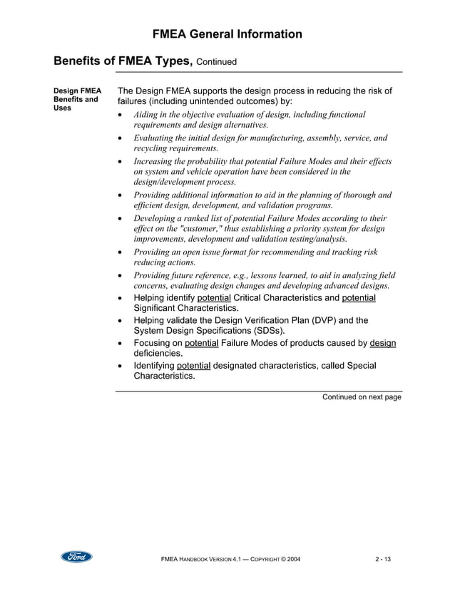 Fmea Handbook V4.1[1][1] | PDF