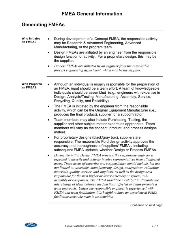 Fmea Handbook V4.1[1][1] | PDF