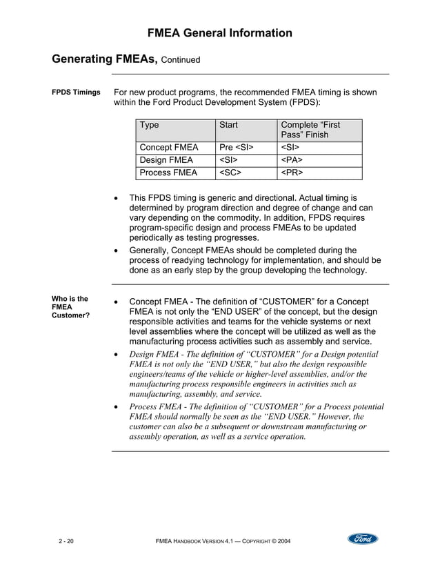 Fmea Handbook V4.1[1][1] | PDF