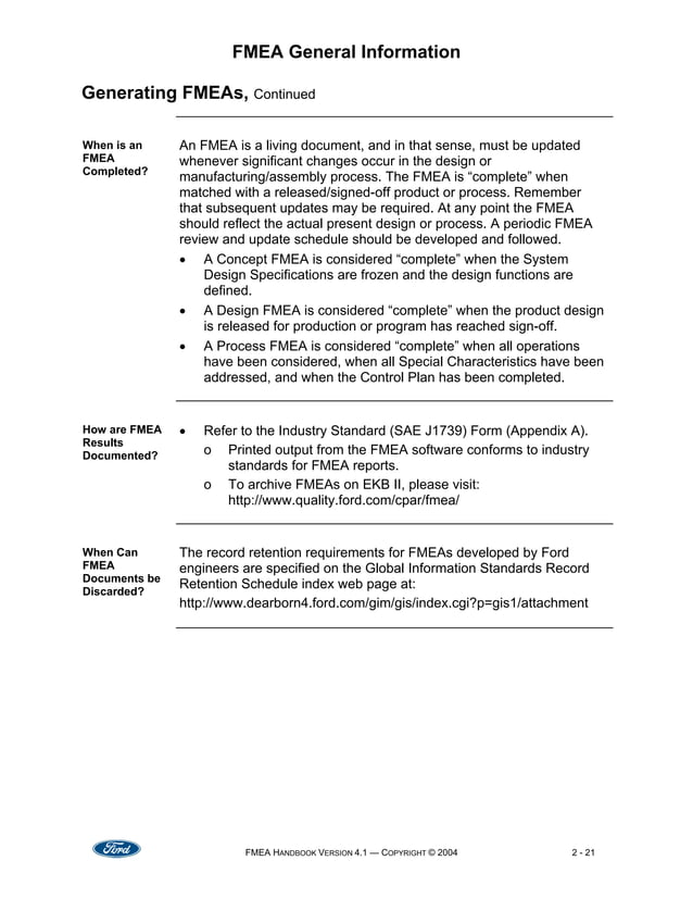Fmea Handbook V4.1[1][1] | PDF