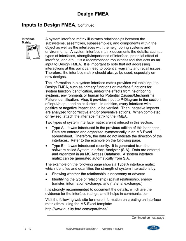 Fmea Handbook V4.1[1][1] | PDF