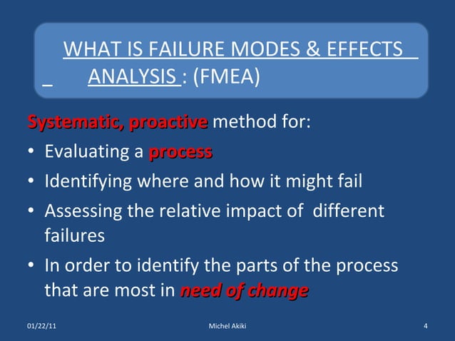 Failure Mode Effect Analysis (FMEA) | PPT
