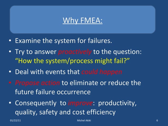 Failure Mode Effect Analysis (FMEA) | PPT