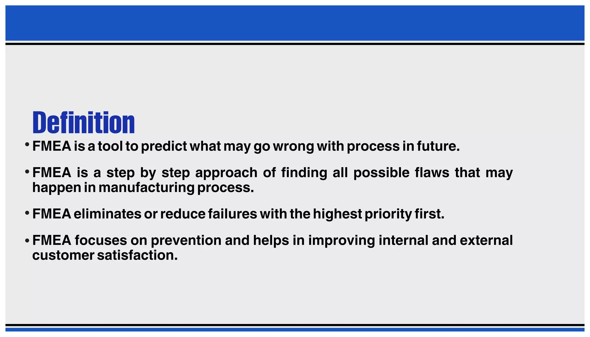 PPT ON FALIURE MODE AND EFFECT ANALYSIS (FMEA) | PDF
