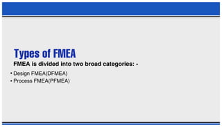 PPT ON FALIURE MODE AND EFFECT ANALYSIS (FMEA) | PDF