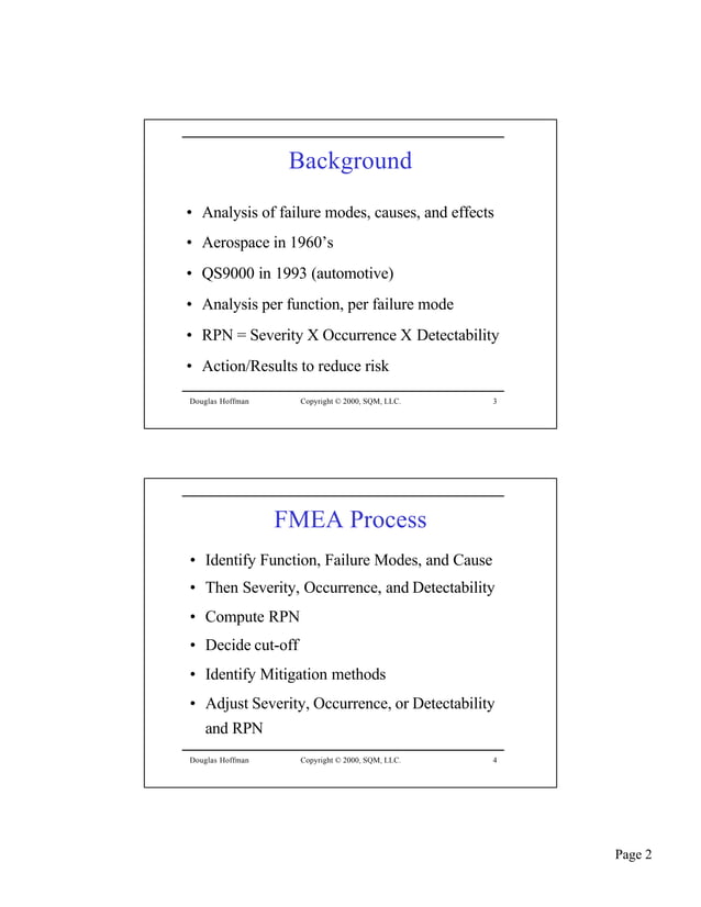 Fmea slides | PDF