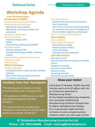 Failure Mode Effects & Criticality Analysis Workshop by Tetrahedron | PDF
