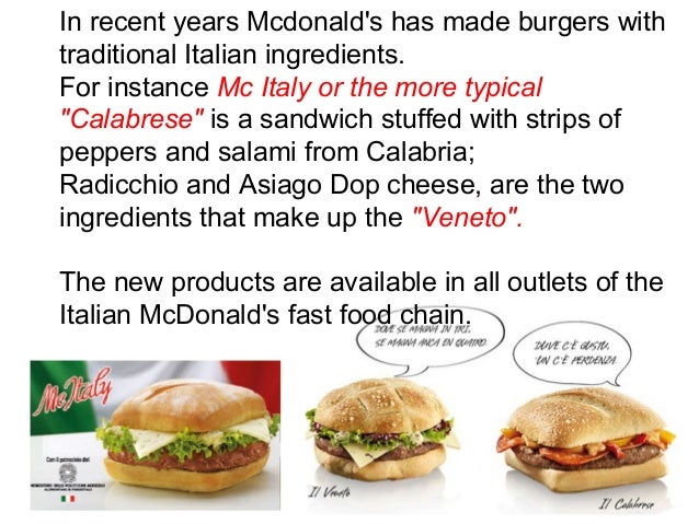 F) meeting italy what is fast food