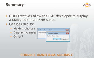 FME GUI Widgets | PPTX